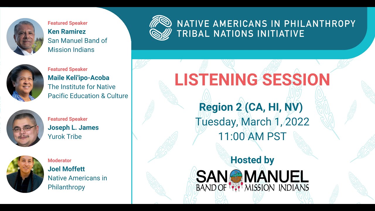 Tribal Nations Initiative - Listening Session - Region 2 - YouTube
