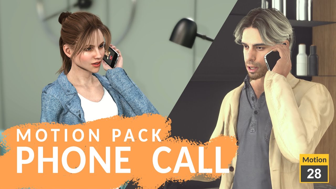 Reallusion iclone motion | Standing Phone Call Animation Pack - YouTube