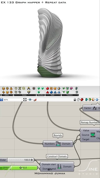 Grasshopper - EX 133 - Graph mapper + Repeat data - YouTube