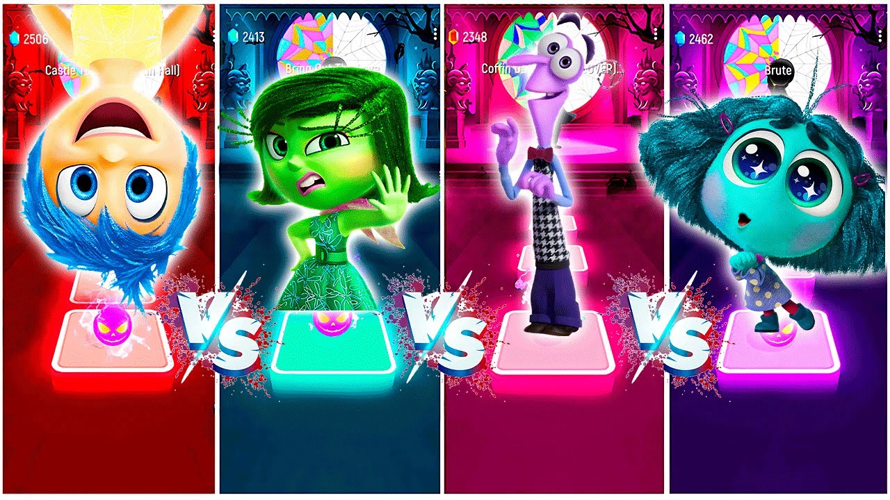 Inside Out 2 - Joy 🆚 Disgust 🆚 Fear 🆚 Envy 🎶 Tiles Hop EDM Rush ...