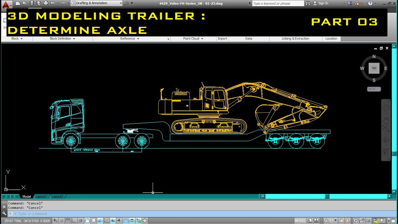 3D MODELING TRAILER TRUCK Part 3 : ( Determine Axle ) - YouTube
