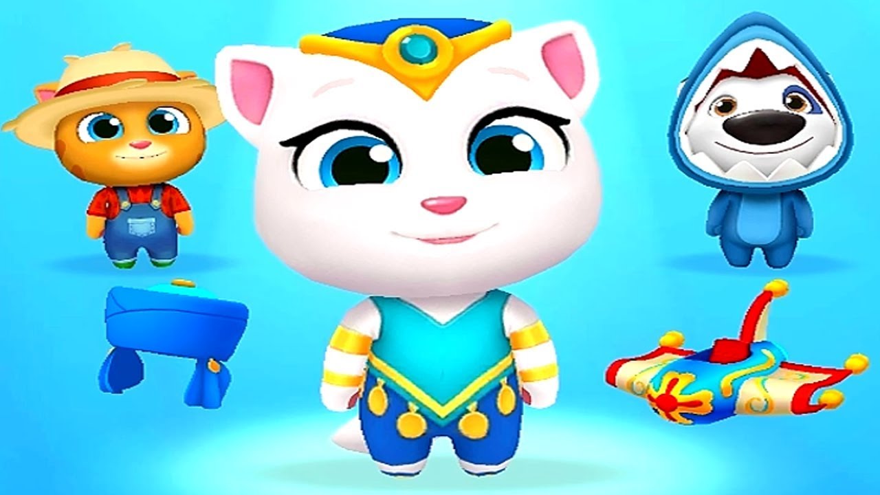 Talking Tom Gold Run GENIE ANGELA Android Gameplay - YouTube