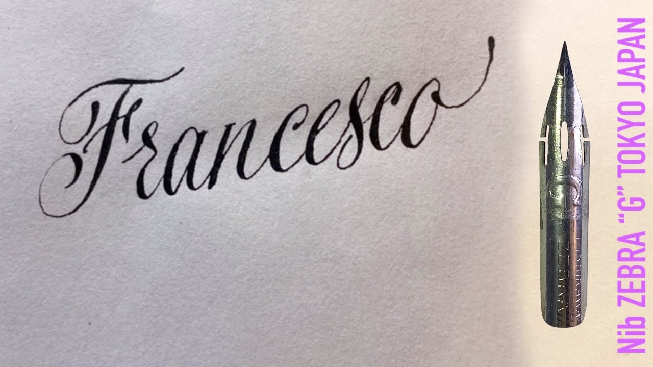With a Japanese sharp pen, ZEBRA G, I write the name Francesco in ...