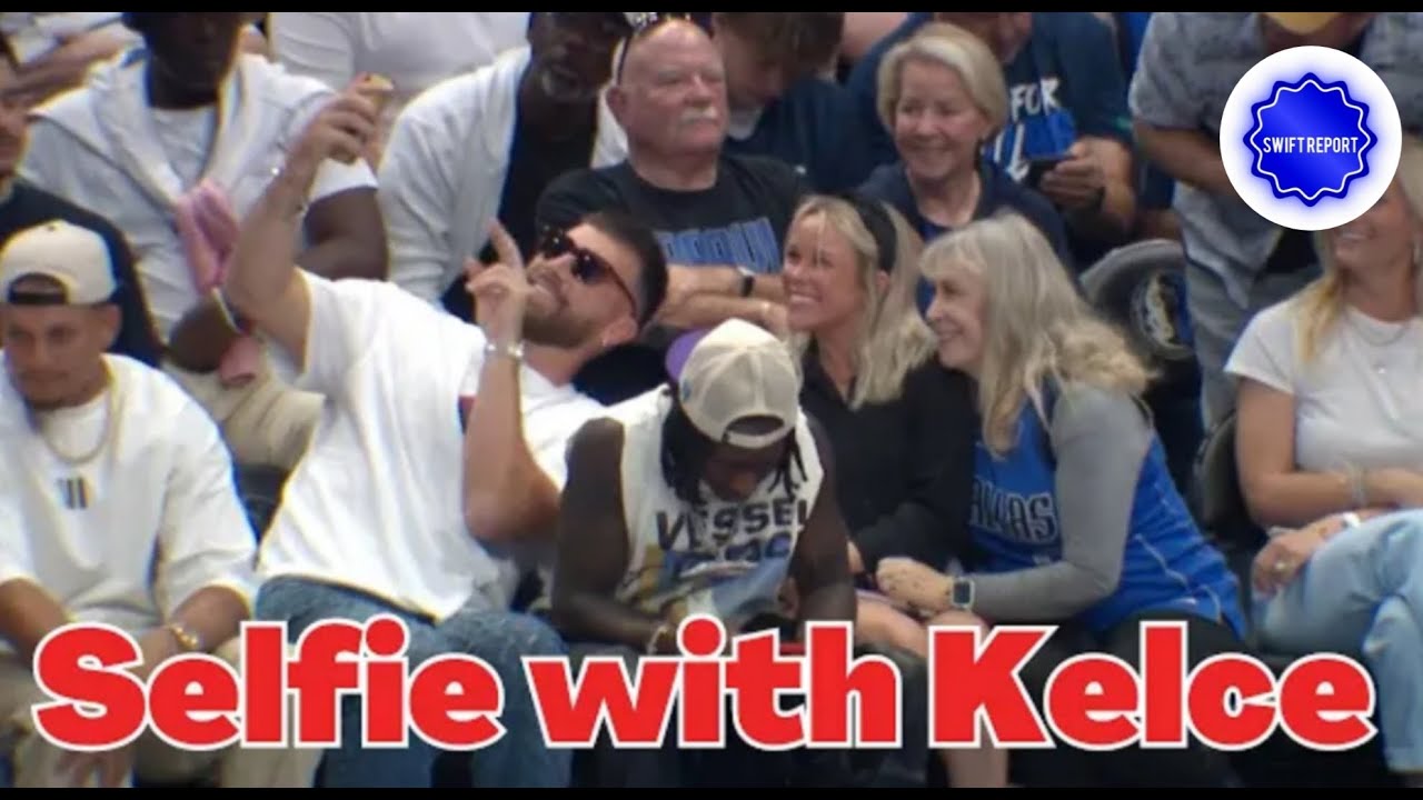 Travis Kelce ENGAGING with Dallas fans during Mavs Vs Wolves game - YouTube