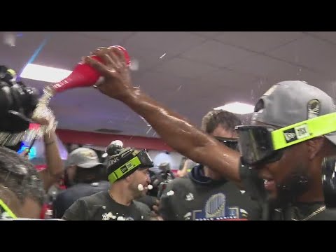 Houston Astros celebrate World Series win in the locker room - YouTube