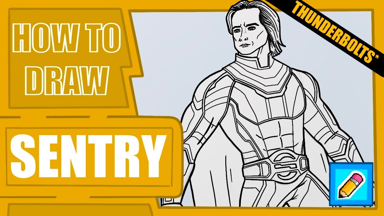 How To Draw SENTRY From “Thunderbolts*” | Easy Step-By-Step Drawing ...