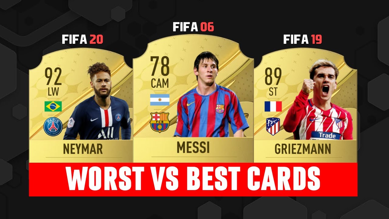 Footballers BEST VS WORST FIFA Cards 😱😲 - YouTube