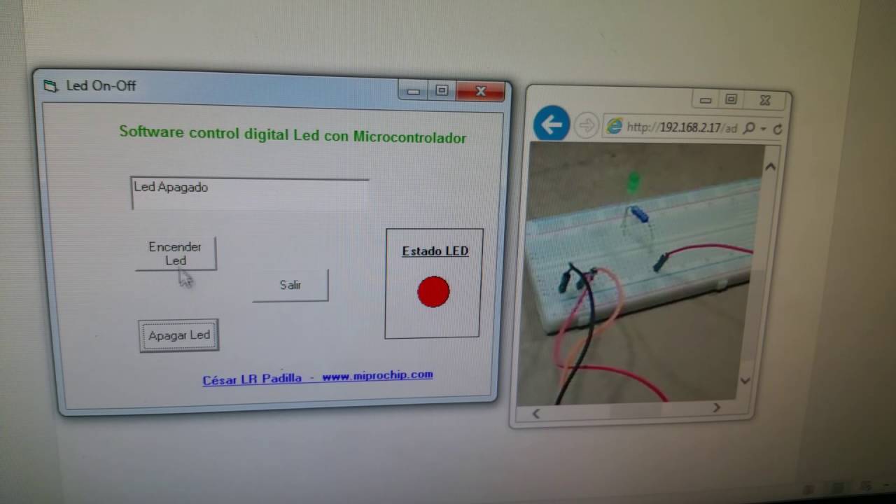 Control Led desde escritorio PC con Microcontrolador conectado a Puerto ...