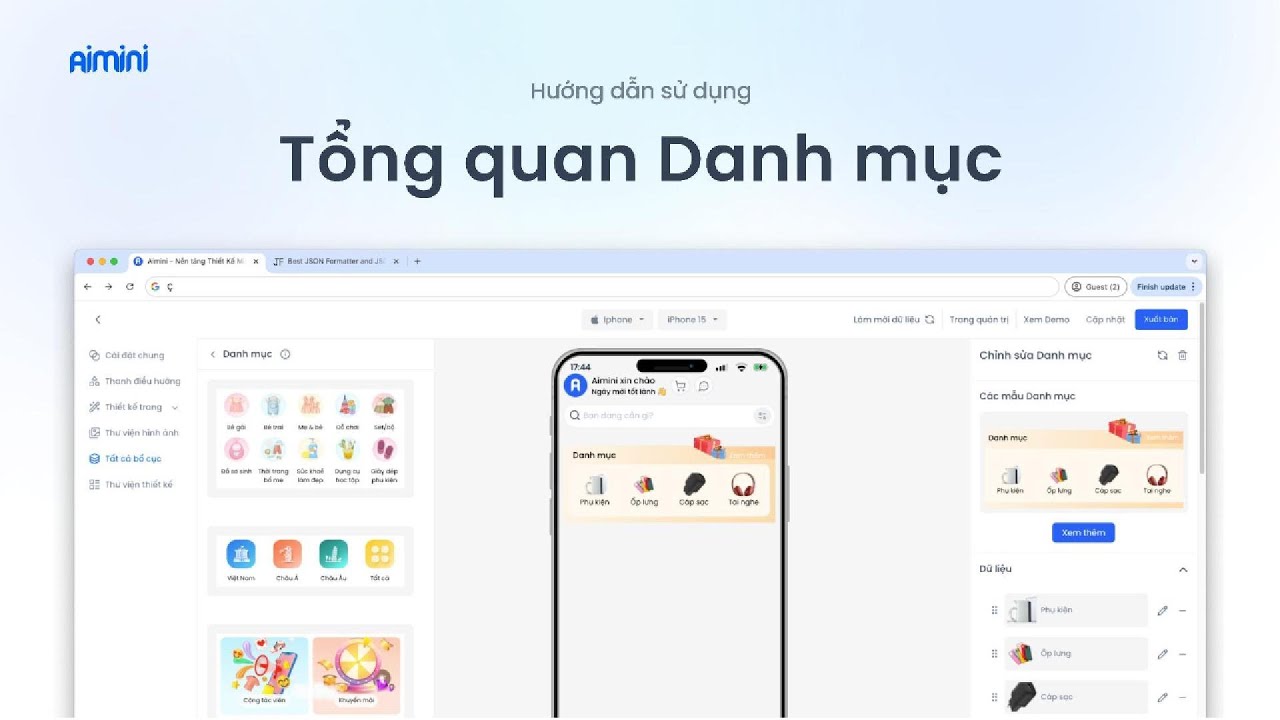 HƯỚNG DẪN SỬ DỤNG AIMINI: Cài đặt Danh mục - YouTube