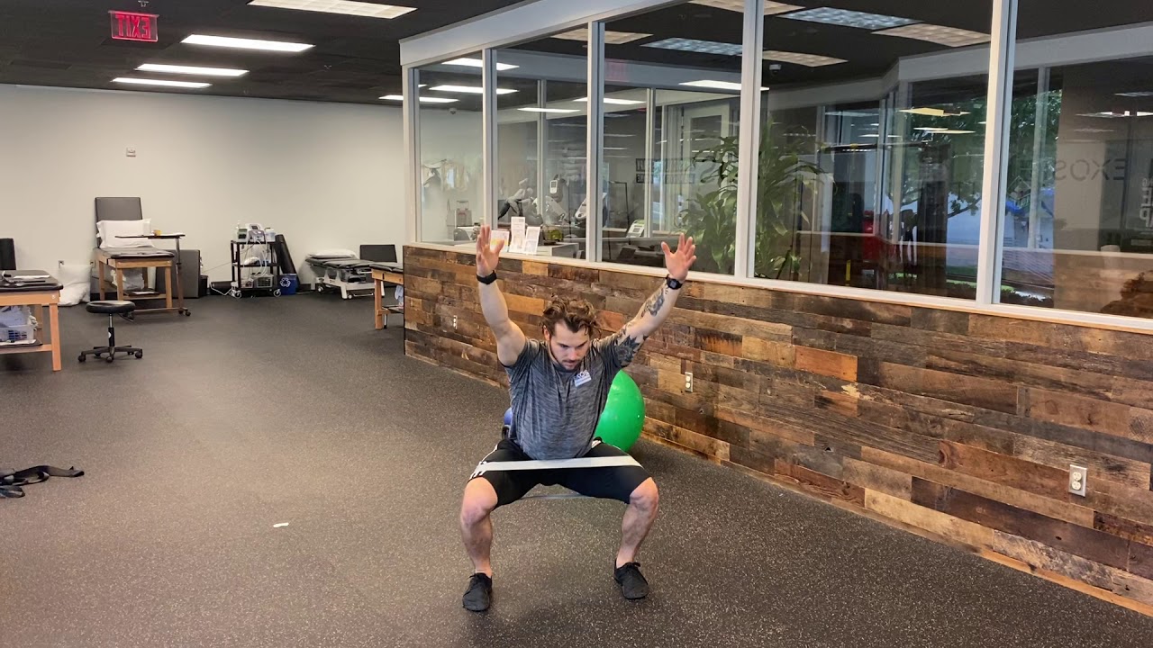 Mini Band Overhead Squat - YouTube