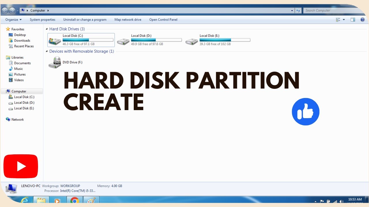 hard drive partition on computer | create drive after window install ...
