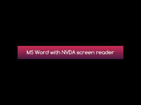 using MS word using NVDA screen reader - YouTube
