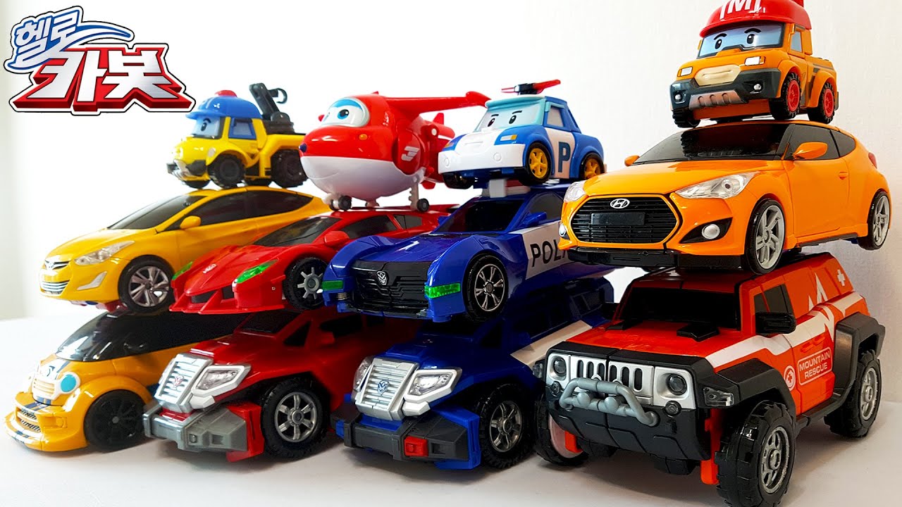 카봇 또봇 슈퍼윙스 장난감자동차 비행기 변신놀이 Carbot Tobot Super Wings Toys Transformation ...