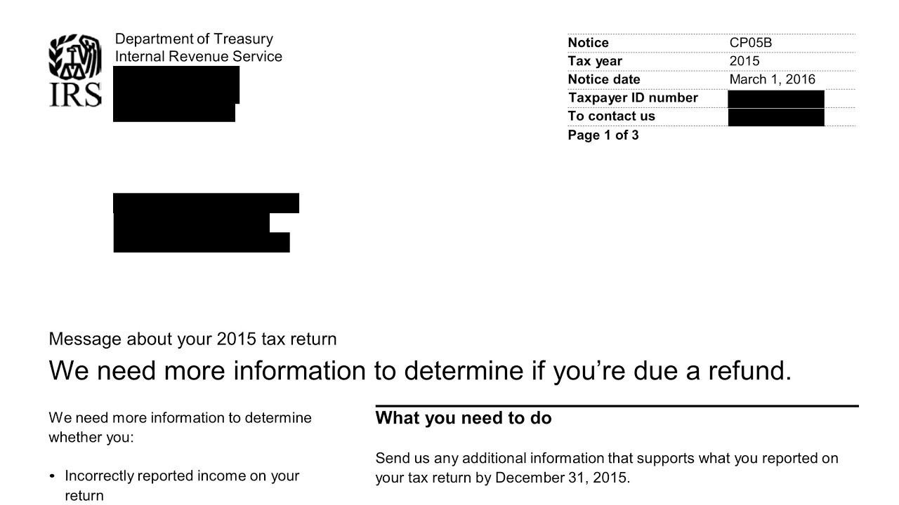 How to Understand Your CP05b Notice (IRS needs additional information ...