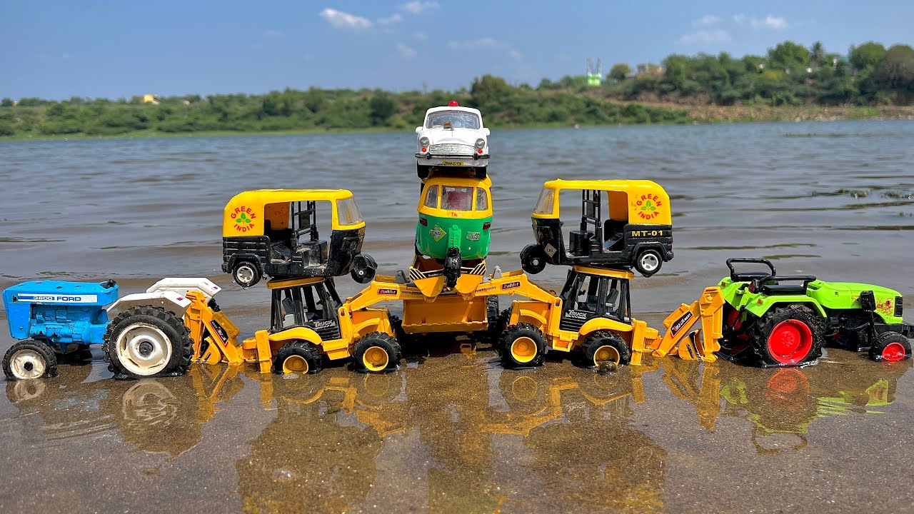 Ambassador Jcb Riksha And Tractor All Gadi park || safe Track park Gadi ...