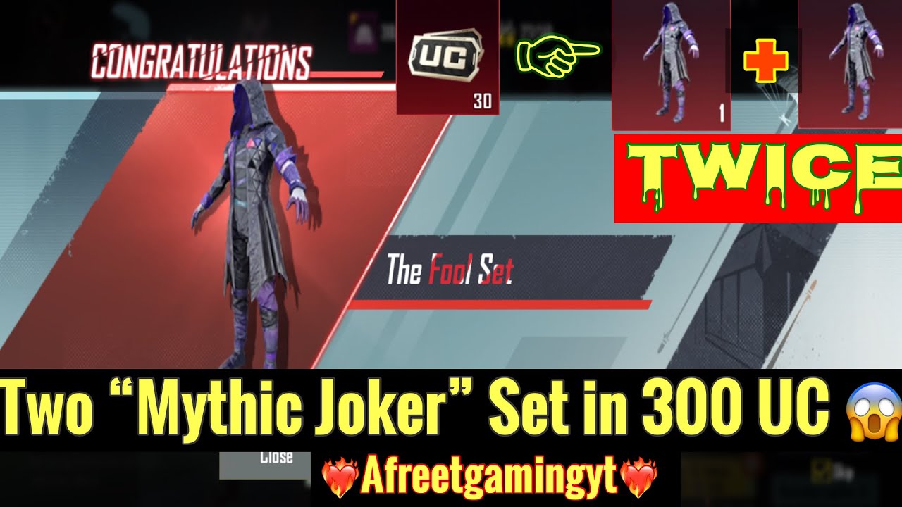 Joker Set Twice in 300 UC 🔥| Mythic Joker Set | Fool Crate Opening ...