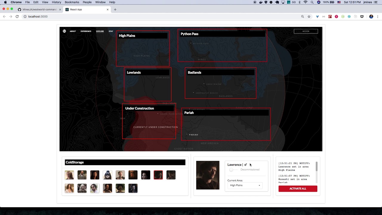 Westworld Command Center React App Assignment - YouTube