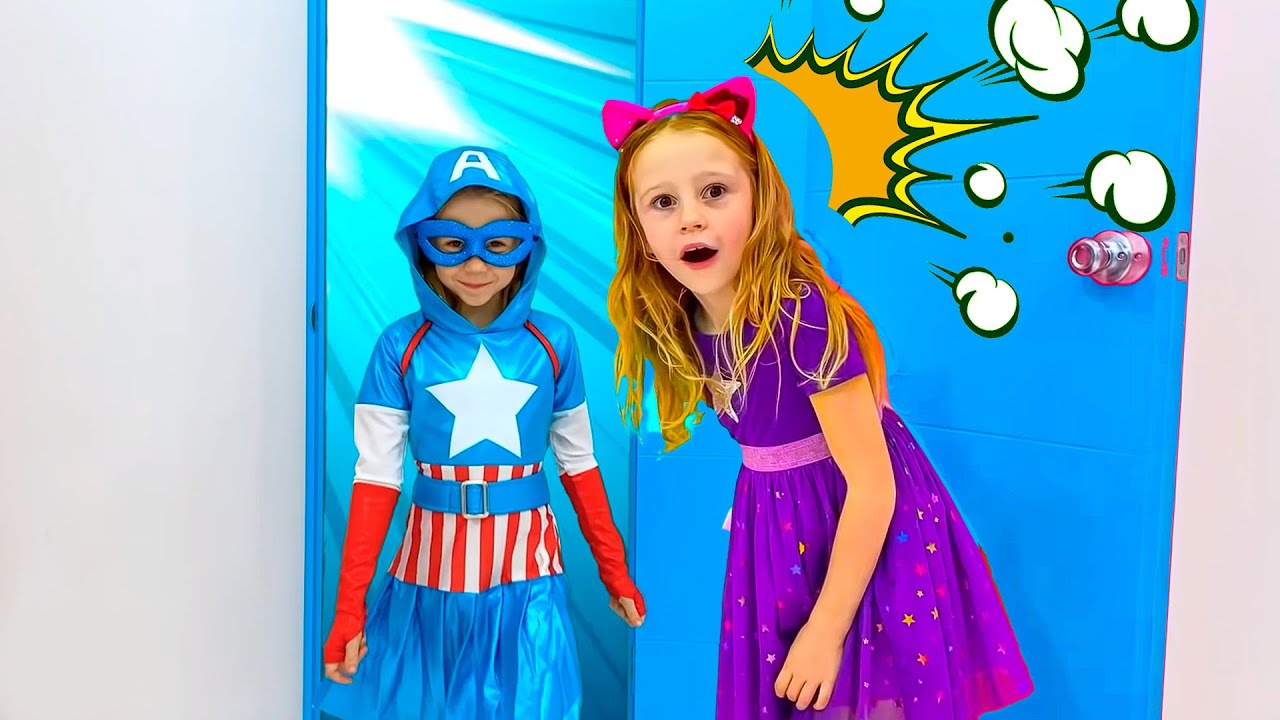 Nastya turns into magic costumes for children and helps - YouTube
