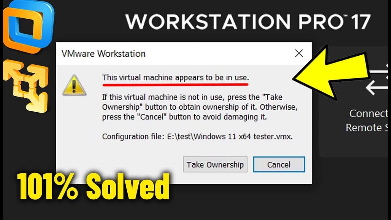 This virtual machine appears to be in use in VMware Workstation - How ...