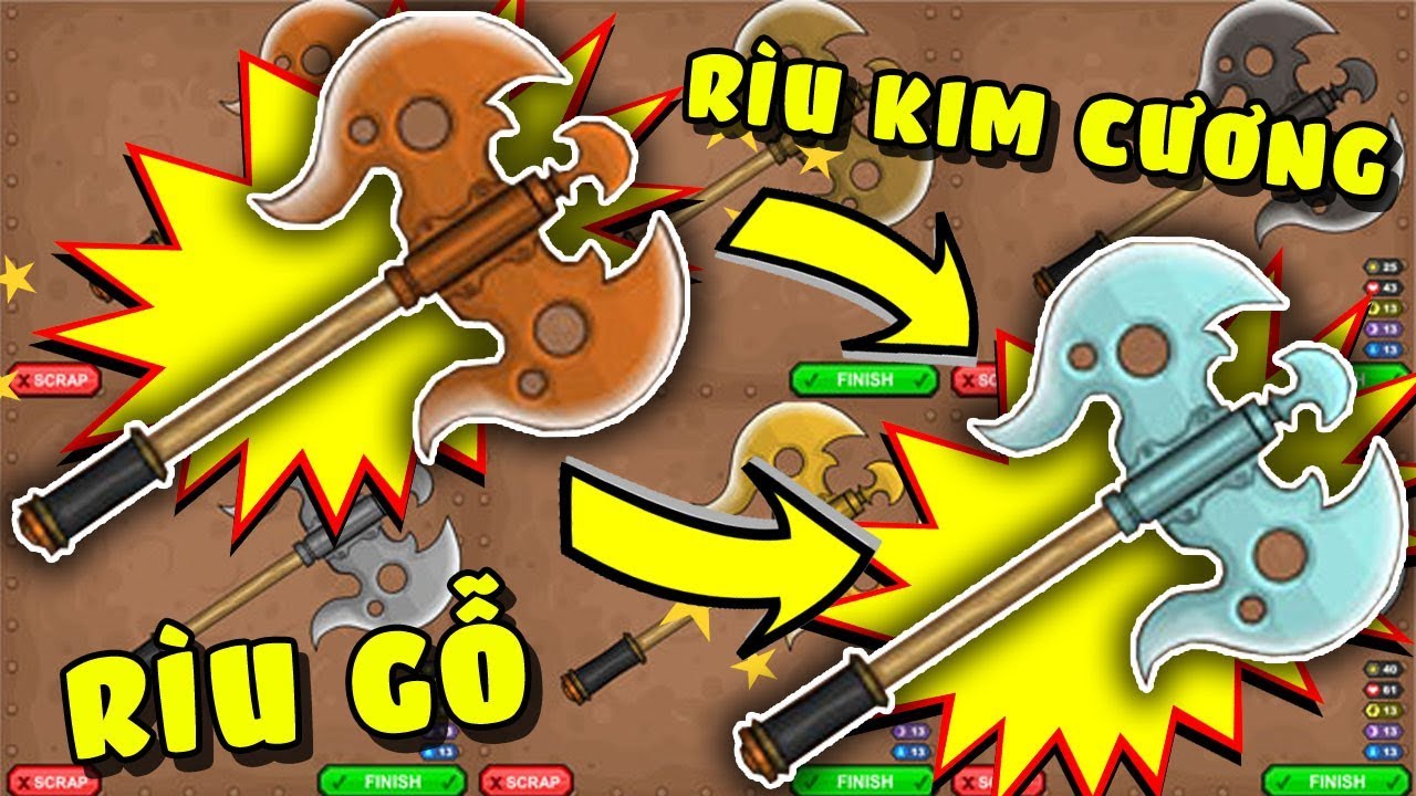 TỪ RÌU GỖ CÙI ĐẾN SIÊU RÌU KIM CƯƠNG 10000 DAMAGE !!! | Jacksmith Game ...