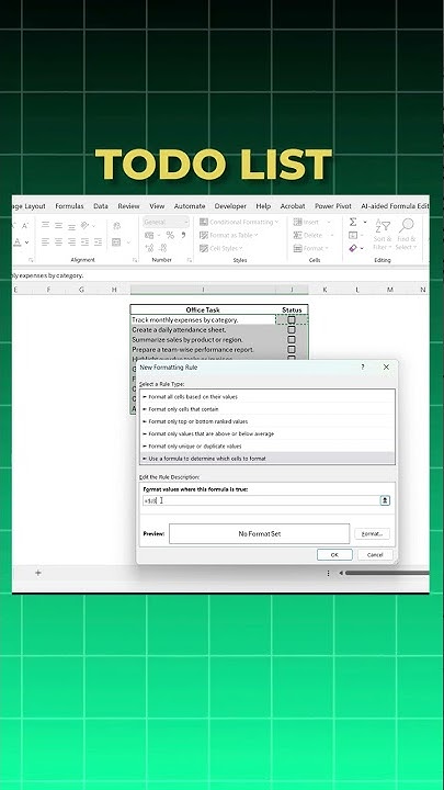 Create a To-Do List in Excel with Checkboxes | Track Tasks Automatically - YouTube