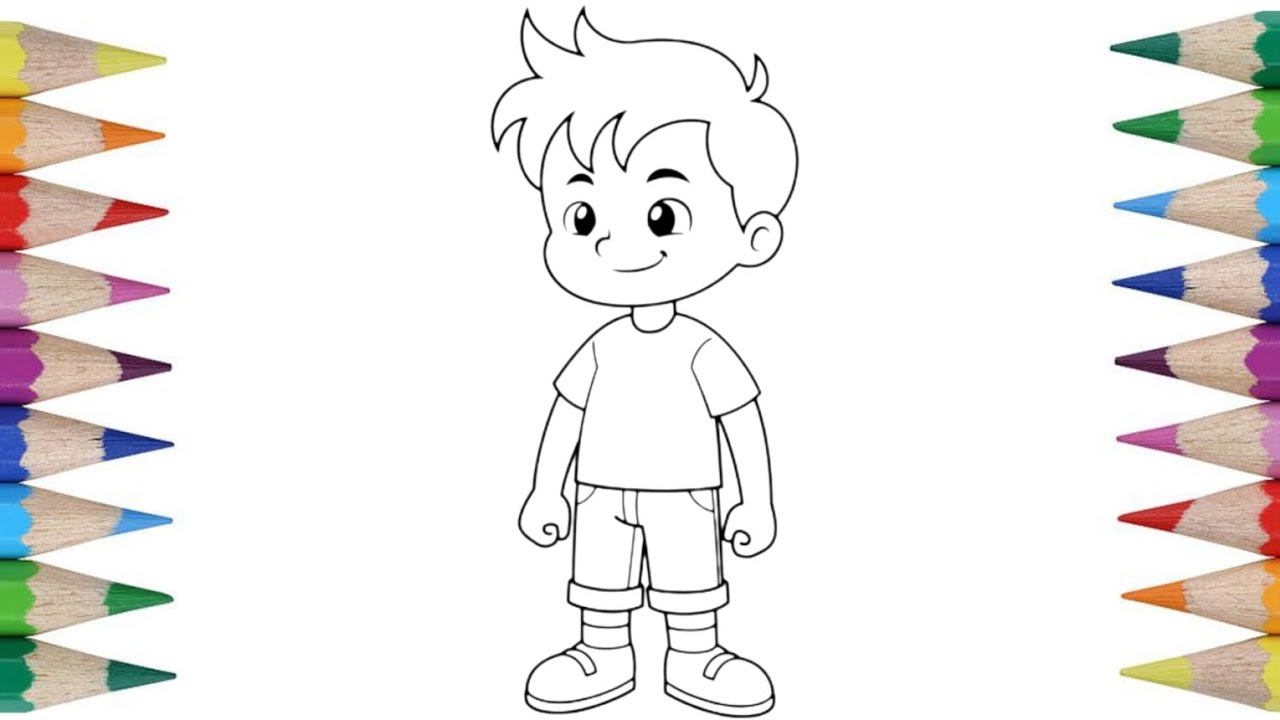 How to Draw a Boy Picture for Kids | Easy Step by Step Boy Drawing for ...