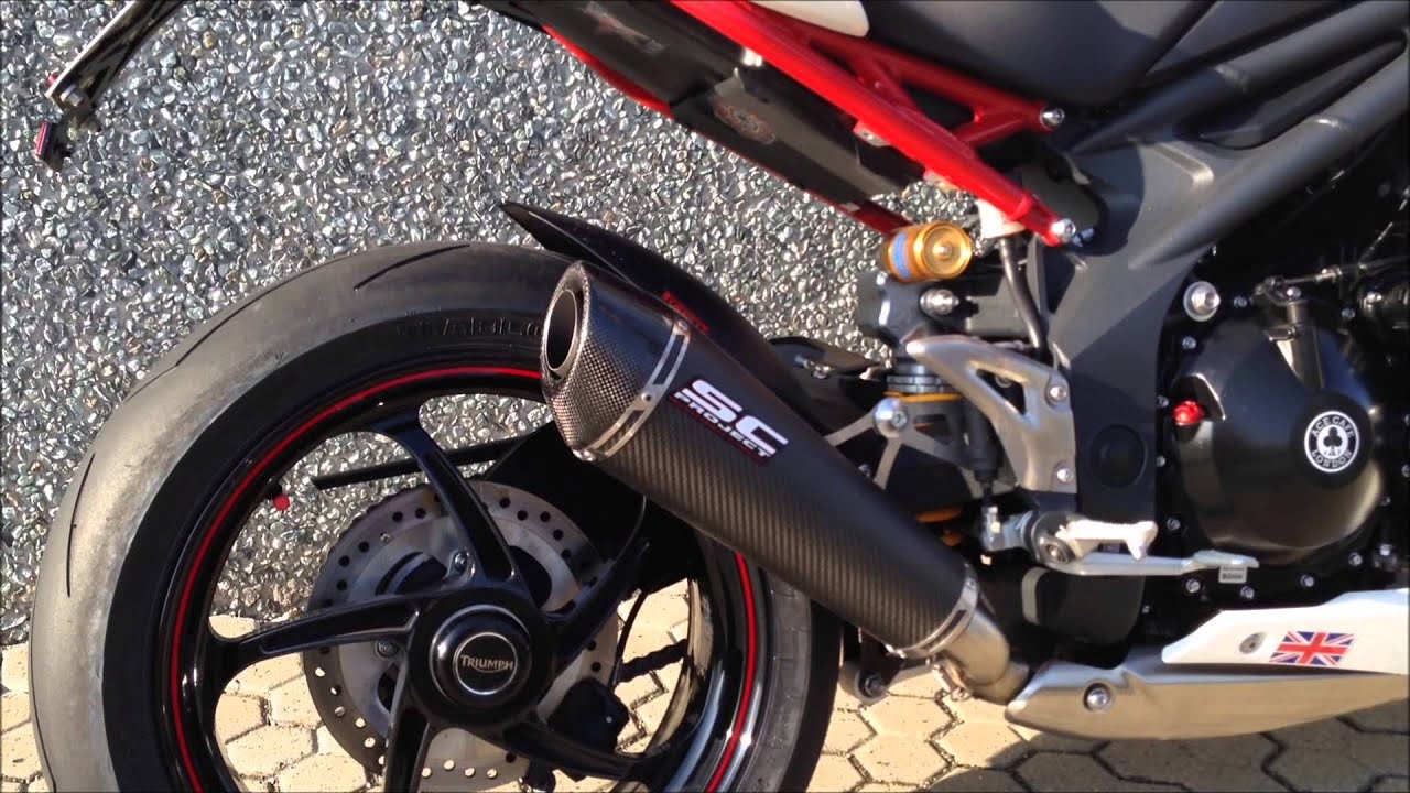 Triumph Speed Triple 1050 Carbon Conic Exhaust by SC-Project - YouTube