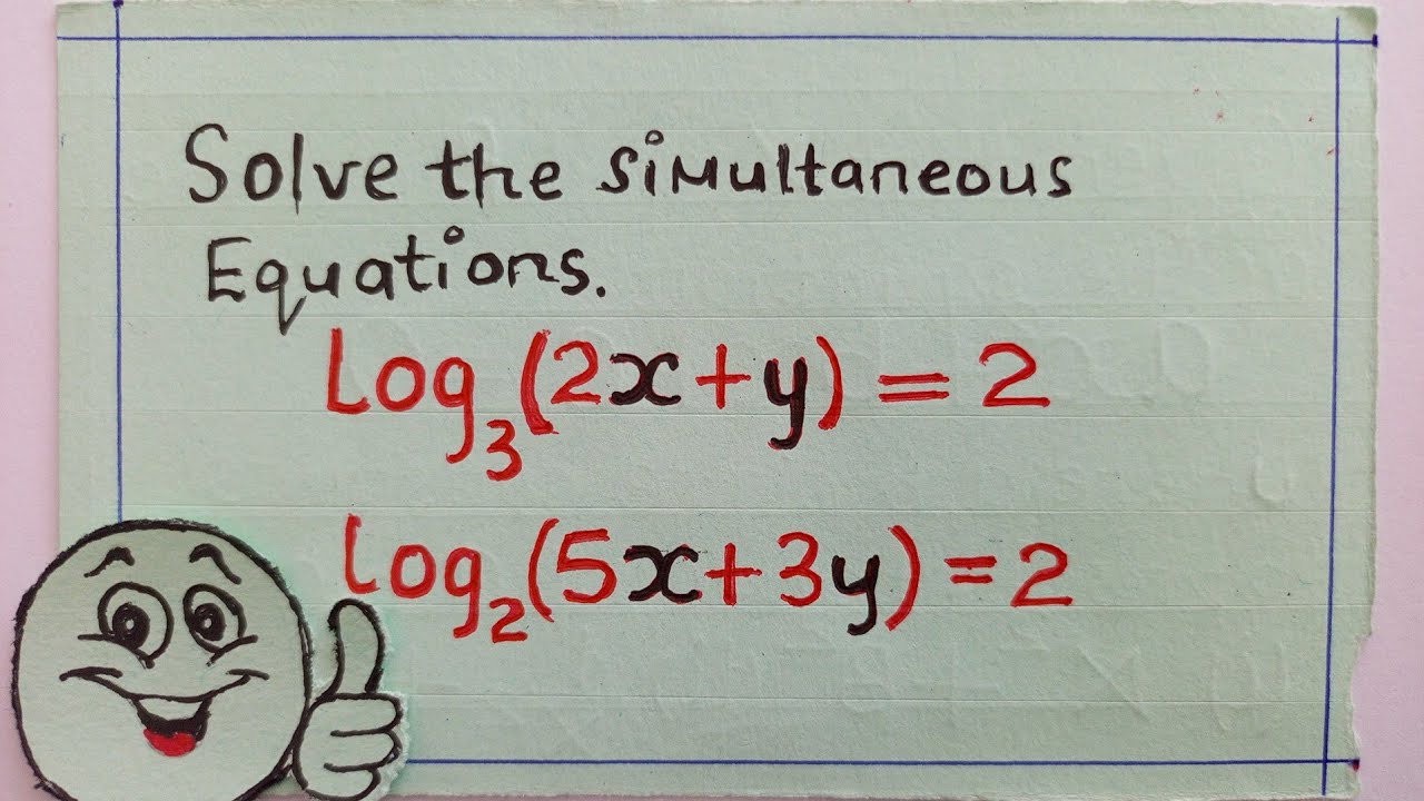 Simultaneous Log Equation with different Bases - YouTube