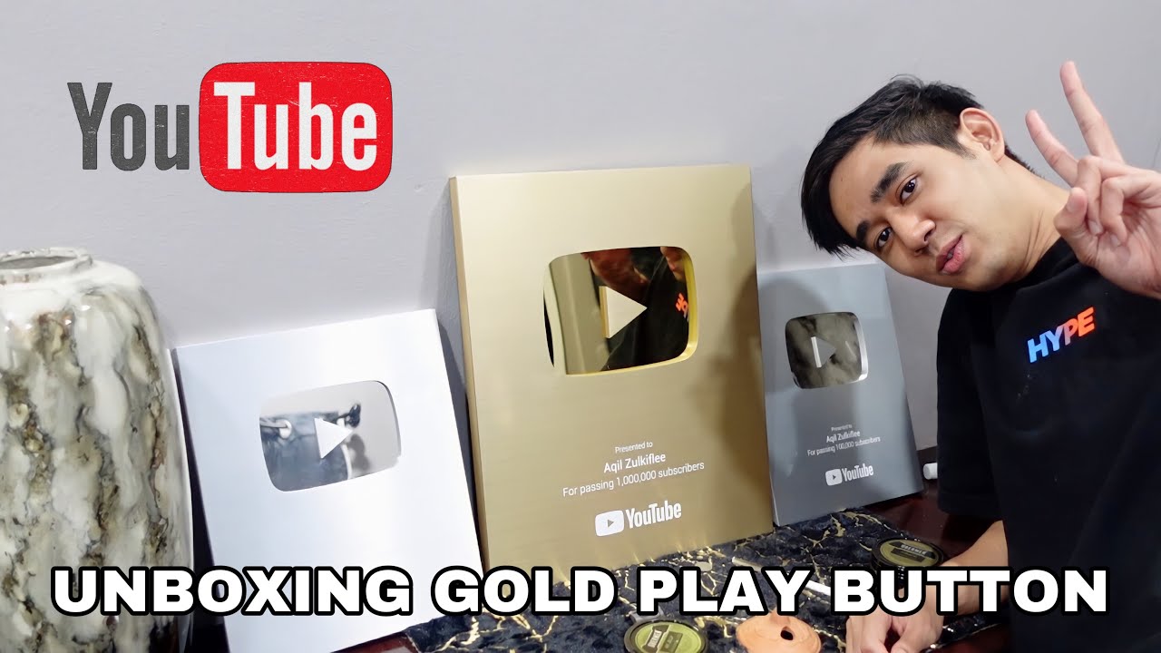 UNBOXING GOLD PLAY BUTTON AQILZULKIFLEE 🥺 ️ - YouTube