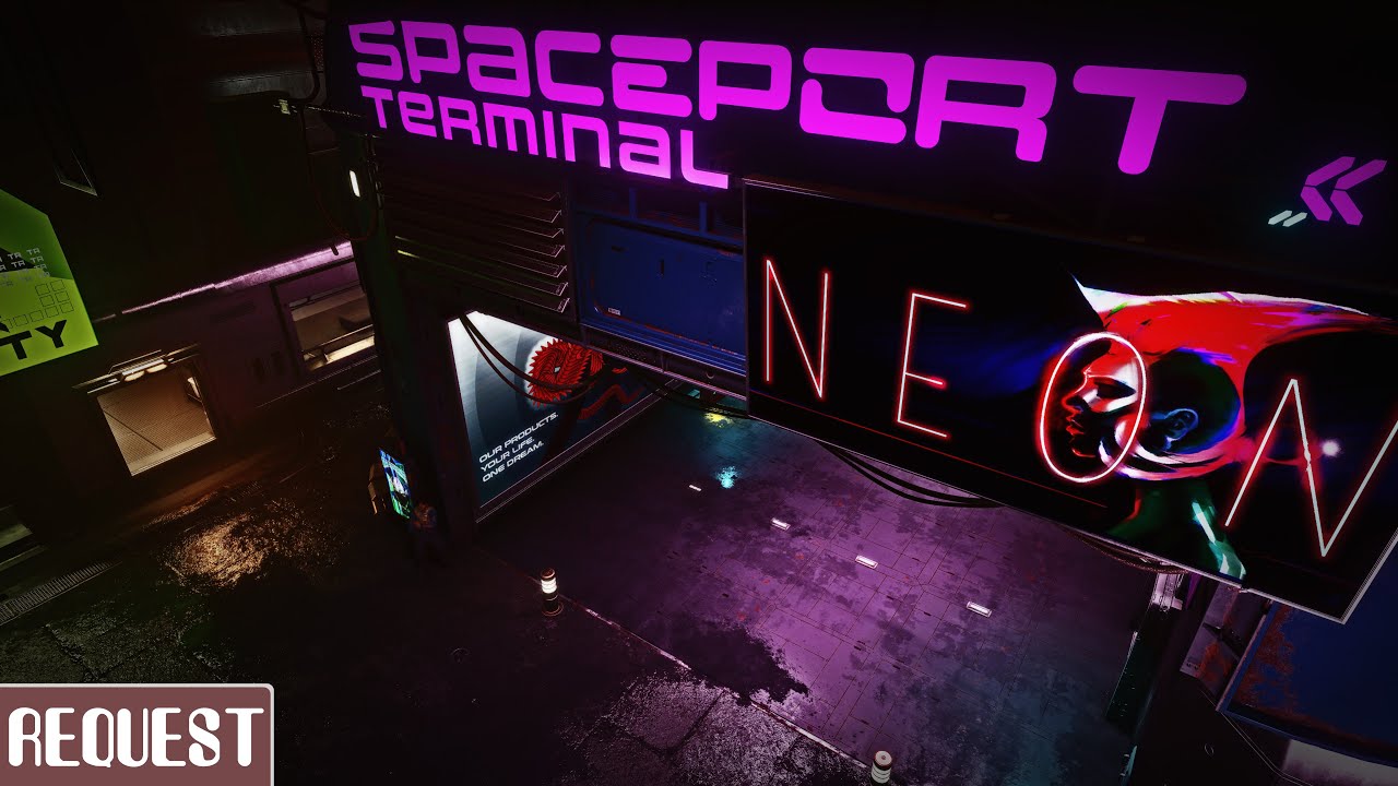 Neon Spaceport Billboard Music | REQUESTED | Starfield - YouTube