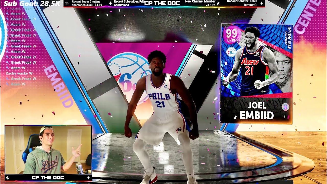 STREAMING UNTIL I GET *INVINCIBLE* JOEL EMBIID IN NBA 2K22 MYTEAM! I ...