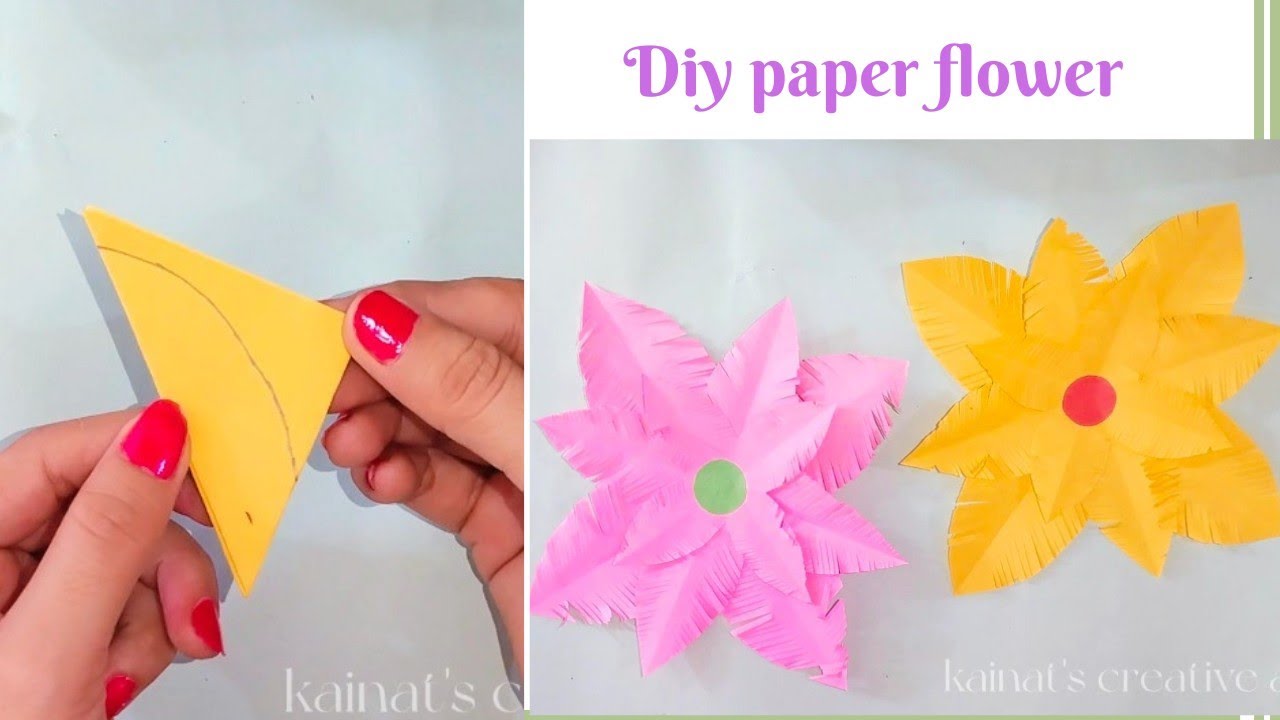 diy paper flower/ how to make a paper flower/ easy paper flower cutting ...