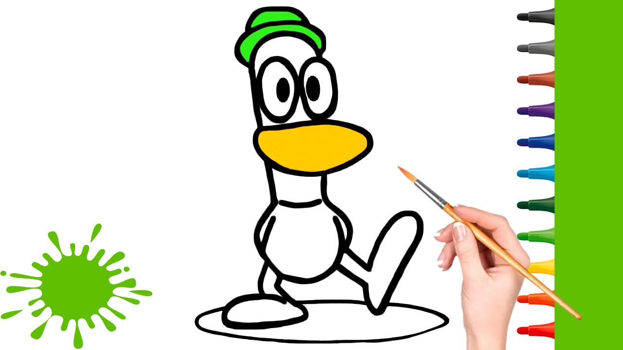 how to draw pocoyo duck for kids/learn how to draw pocoyo duck step by ...