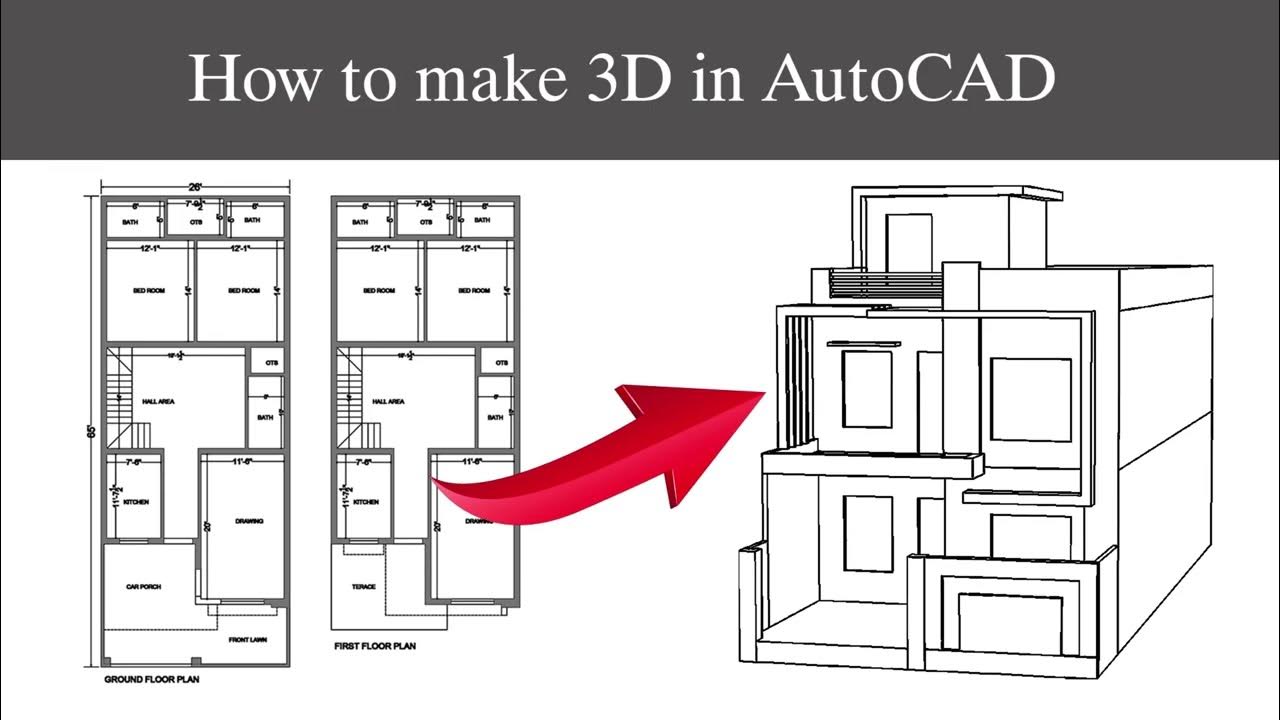 How to make 3d in autocad - YouTube
