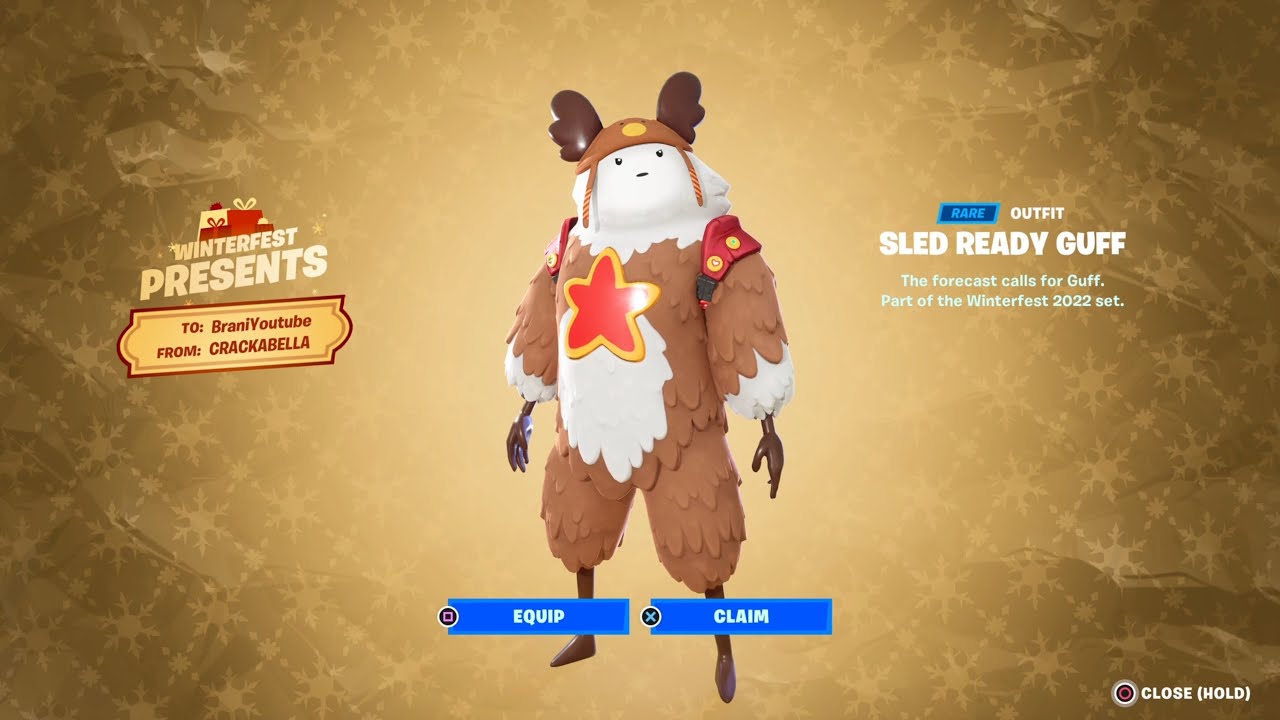 HOW TO OPEN SLED READY GUFF SKIN PRESENT EARLY IN FORTNITE! - YouTube