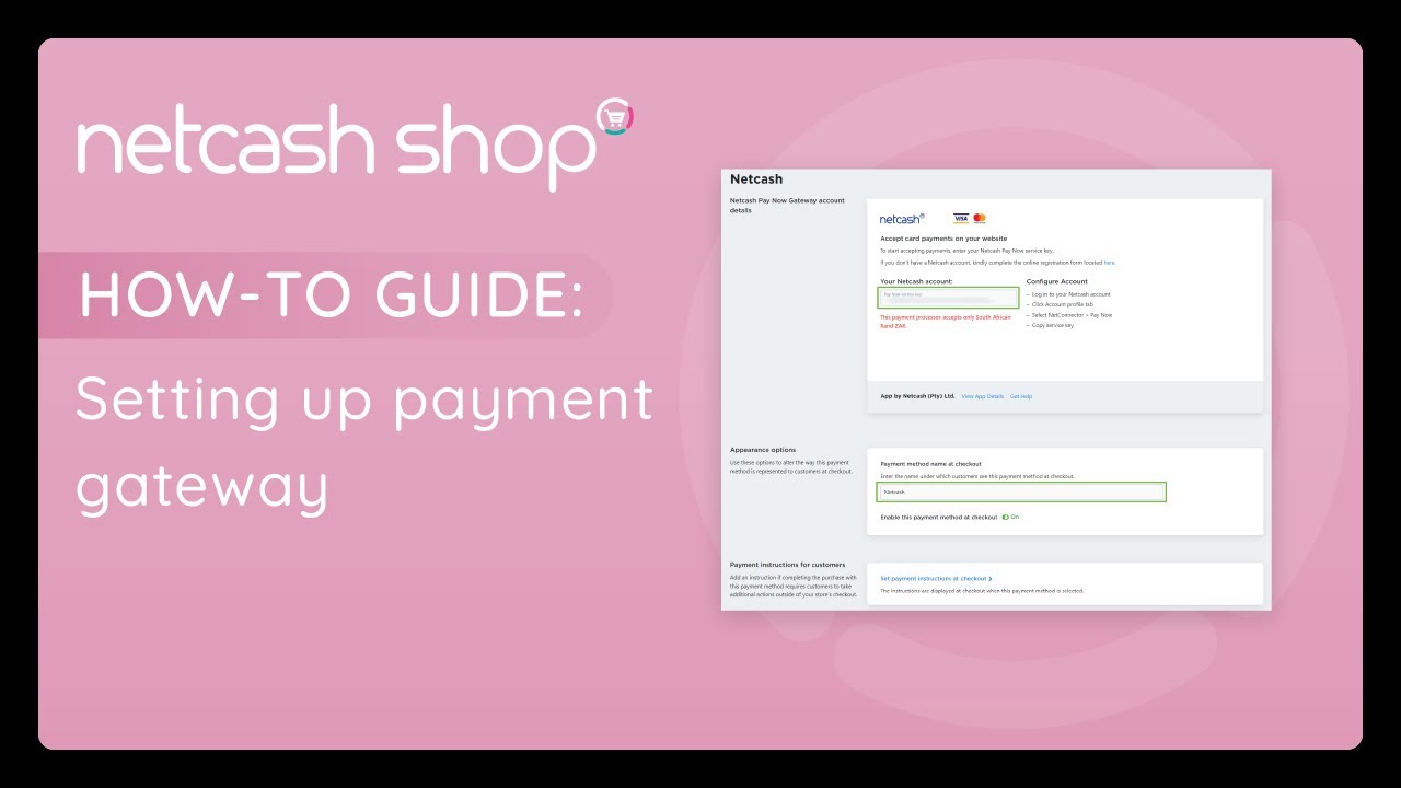 Netcash Shop - Setting up payment gateway - YouTube