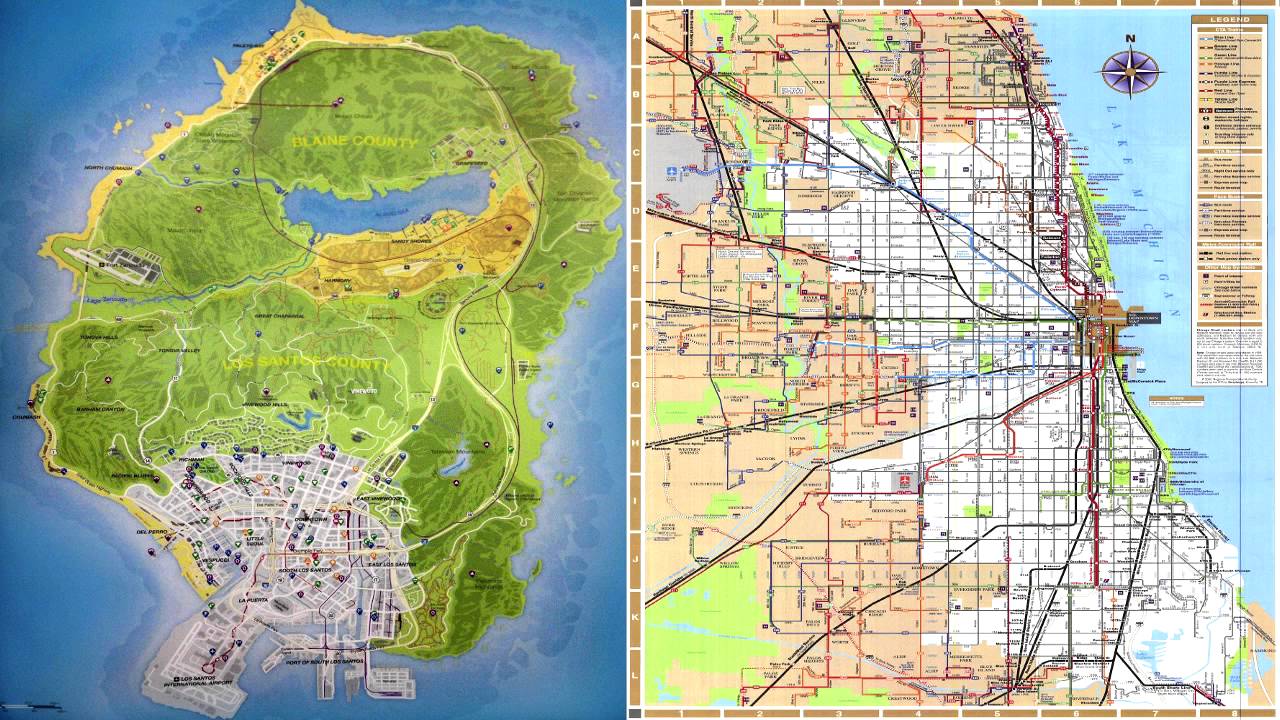 "Teoría" Comparación Mapa de Chicago (Watch Dogs) mas grande que GTA V ...