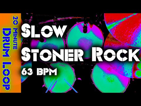63 BPM Stoner Doom Backing Track | 20 Min Drum Loop for Your Heaviest Riffs