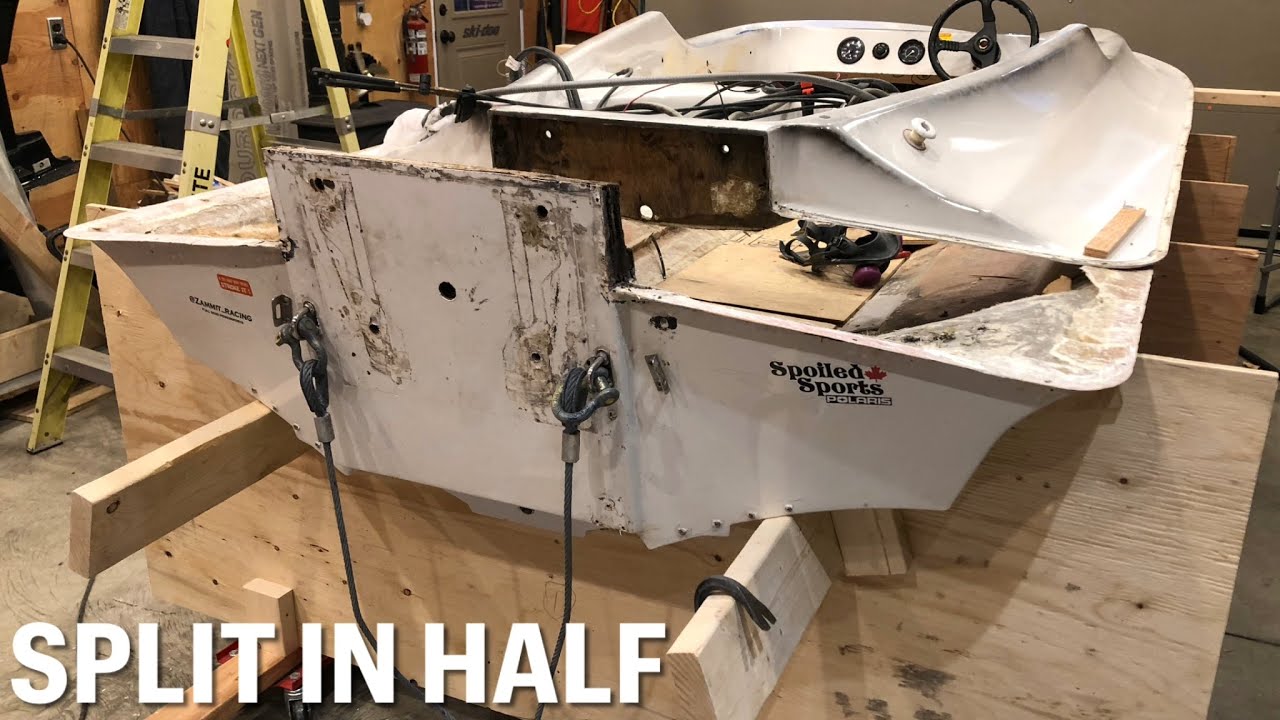 Hydrostream voodoo restoration #8 splitting the boat in half - YouTube