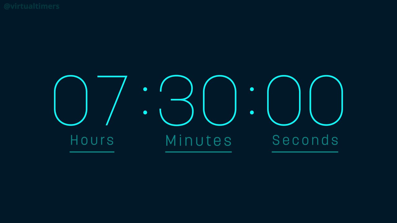 7 Hours and 30 Minutes Countdown Timer with Alarm & Time Markers ...