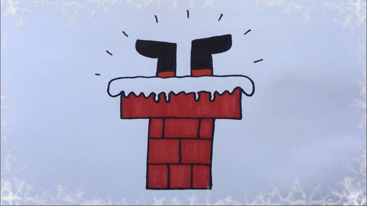 How to draw Santa Stuck in a Chimney ️ - YouTube