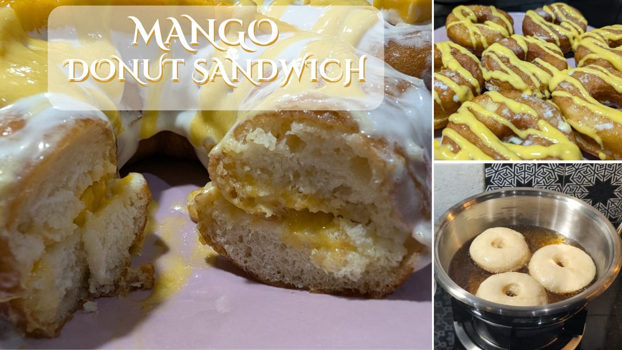 Creamy mango donut sandwich l mango donut l donut sandwich recipe l ...