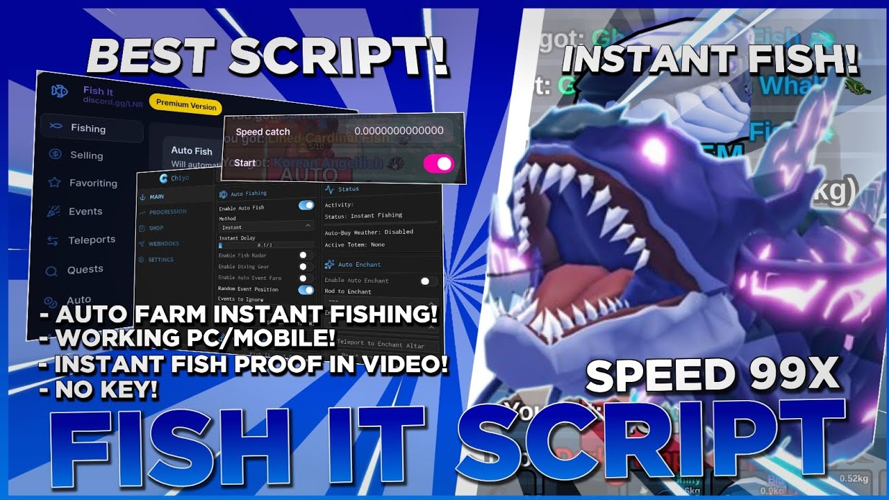 [NEW] FISH IT SCRIPT - *NO KEY* - Auto Farm,Instant 99X Fishing, Unlock ...