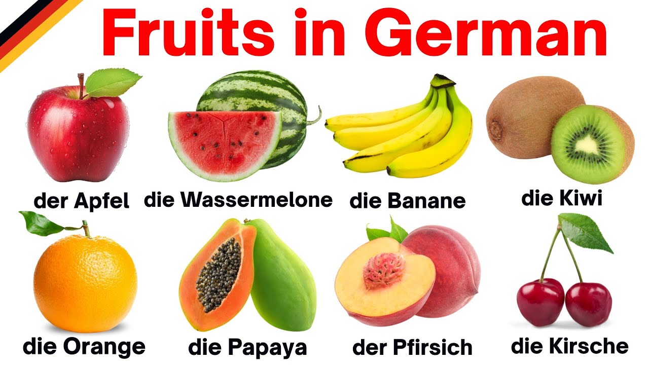 Fruits in German | Learn Fruits Names in German | Learn German | German ...