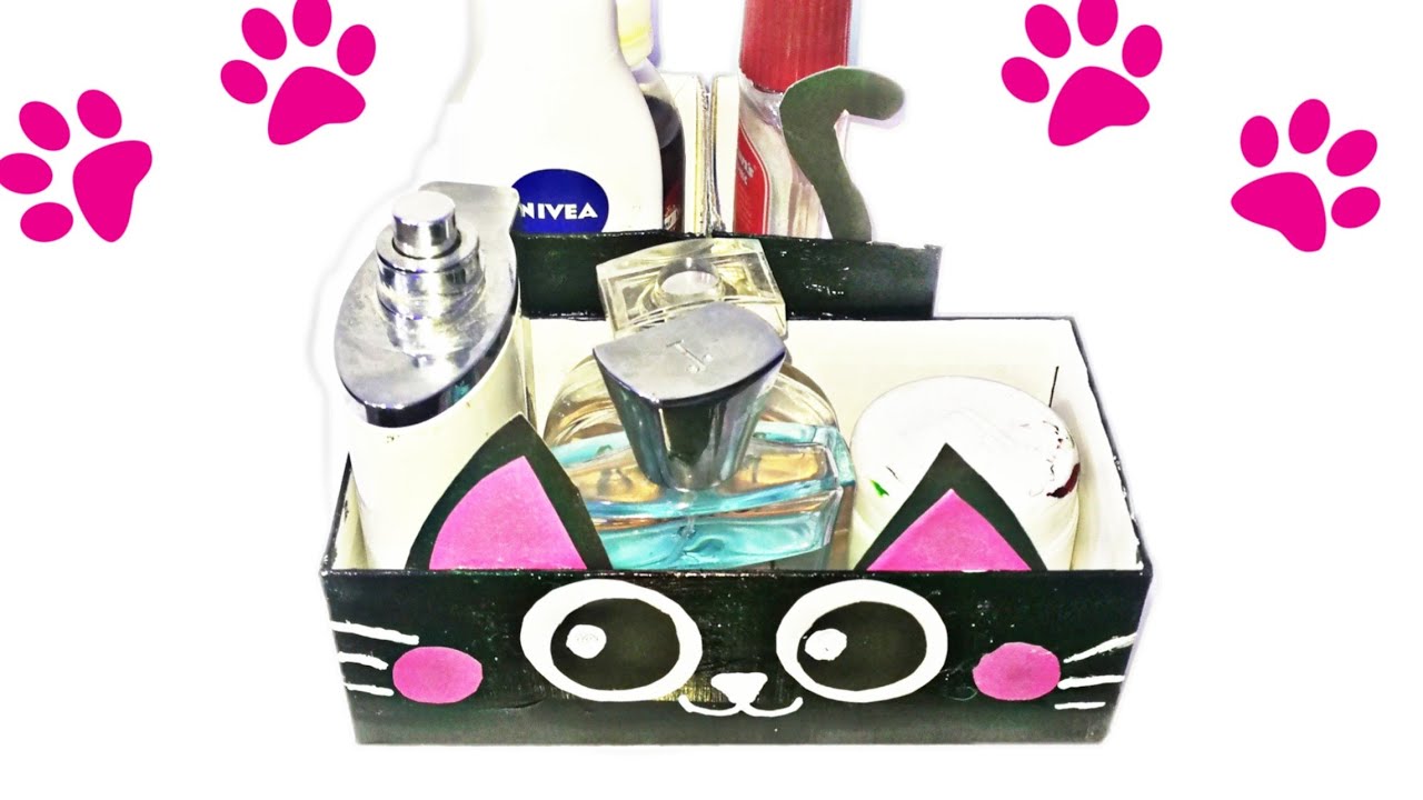 Adorable cat desk organizer | Recycling craft | Room decor |PWFW crafts ...