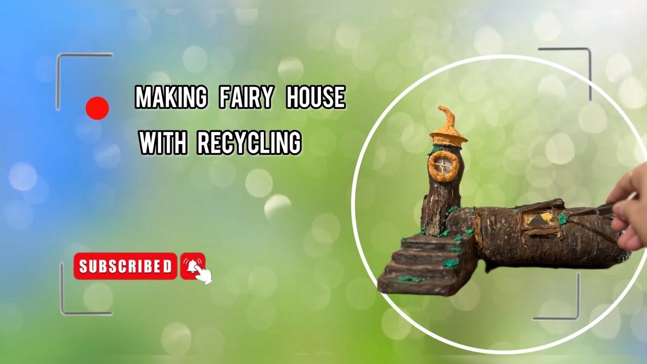 Making fairy house with recycling/diy/tree bark/craft/decorative - YouTube