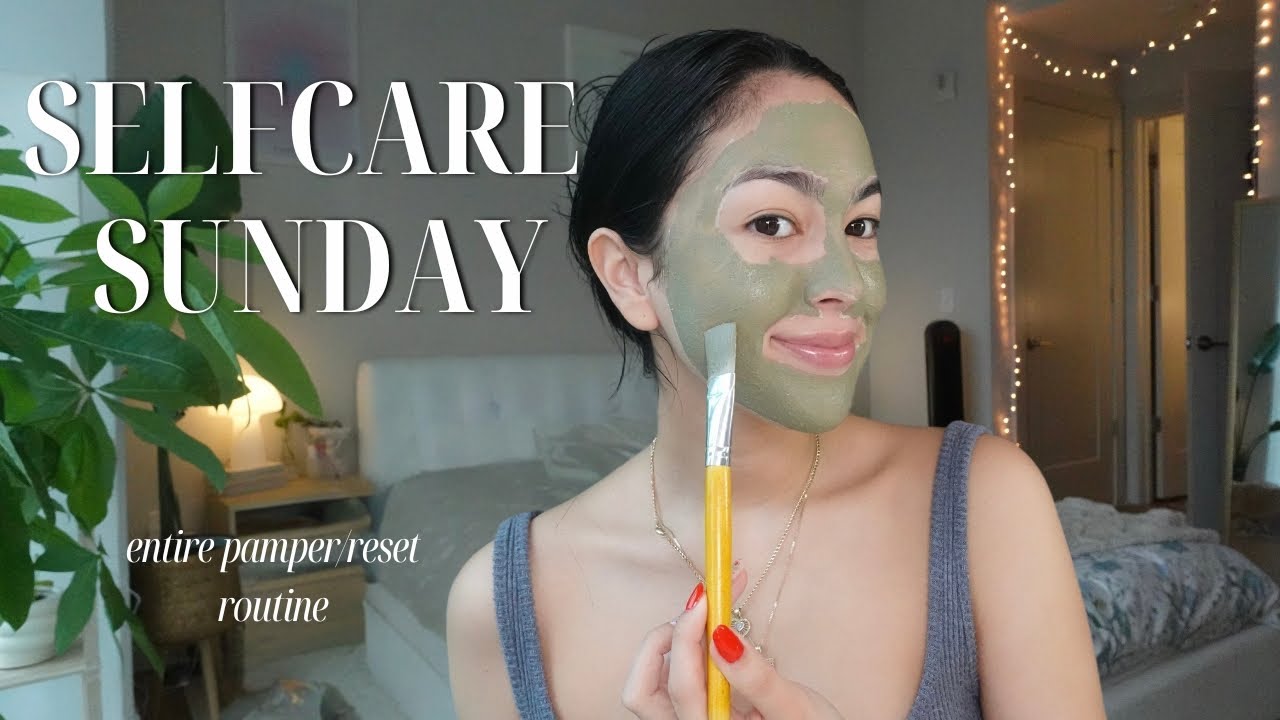 SELF CARE SUNDAY | entire pamper routine | reset for haircare, brows ...