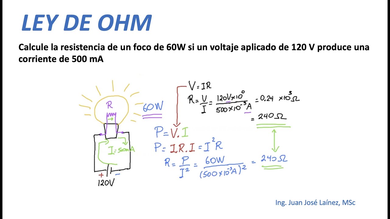 Calcule la resistencia de un foco de 60W si un voltaje de 120 V produce ... Calcule la resistencia de un foco de 60W si un voltaje de 120 V produce ...