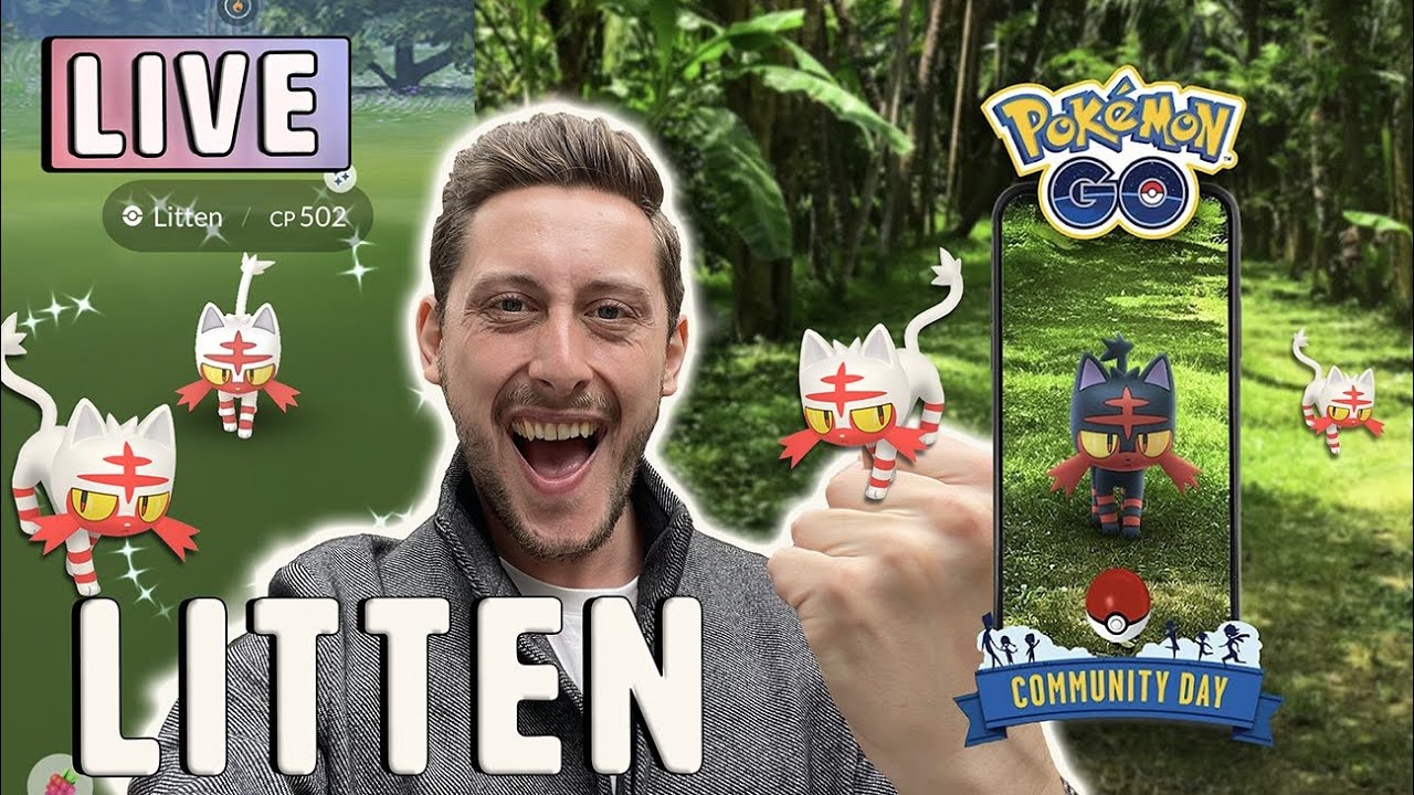 LIVE Shiny *Litten Pokemon GO Community Day* Grind - YouTube