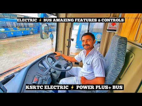 KSRTC ELECTRIC ⚡️ BUS AMAZING FEATURES & CONTROLS EXPLAINED BUS DRIVER ...